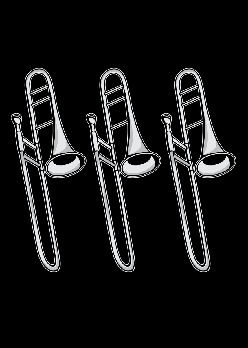 'Trombone Player Music Gift' Poster, picture, metal print, paint by ...
