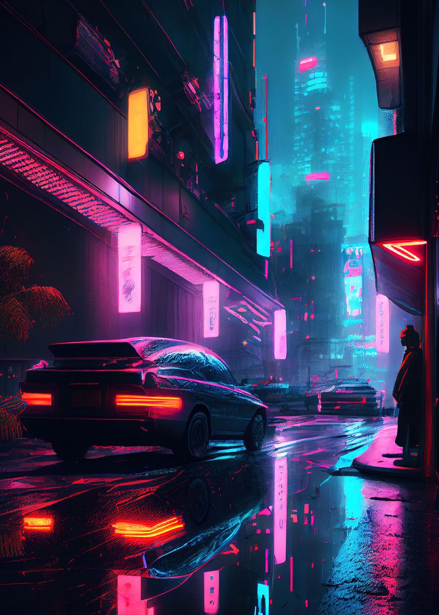 'Cyberpunk Night ' Poster, picture, metal print, paint by Creative YS ...