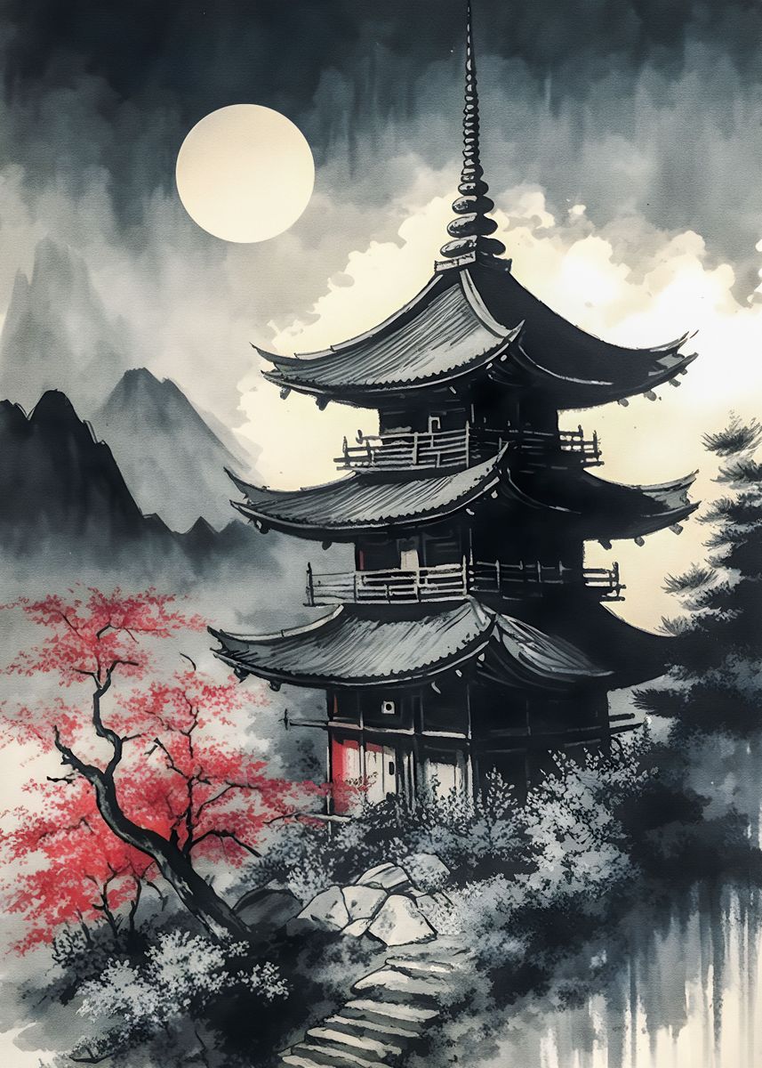 'Japanese abstract 3' Poster, picture, metal print, paint by Elz art ...