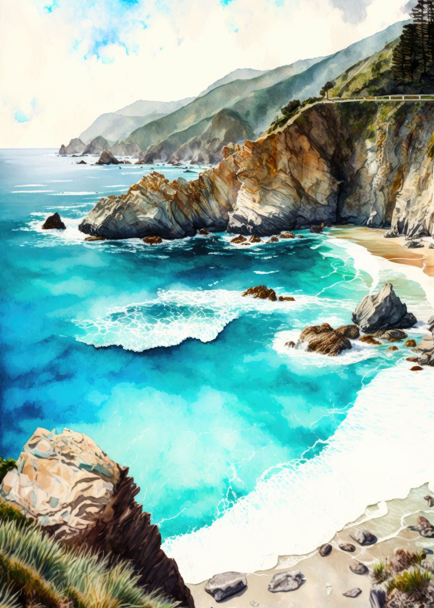 'Big Sur California' Poster by Nick Lopez | Displate