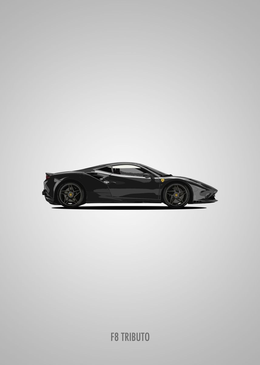 'Ferrari F8 Tributo' Poster, picture, metal print, paint by Full ...