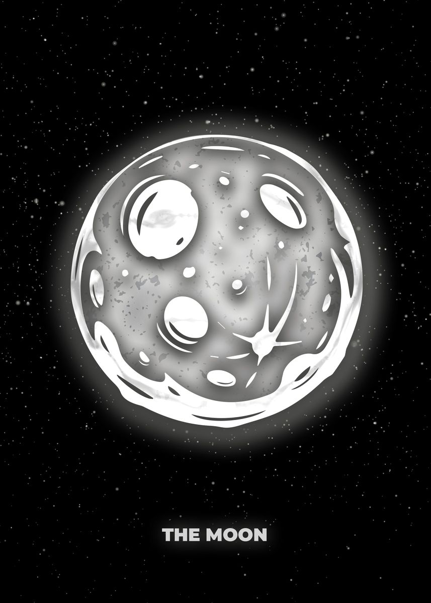 'The Moon neon' Poster by Kitty Kit | Displate