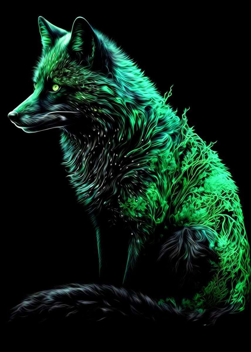'Fox' Poster, picture, metal print, paint by Tiker Arts | Displate