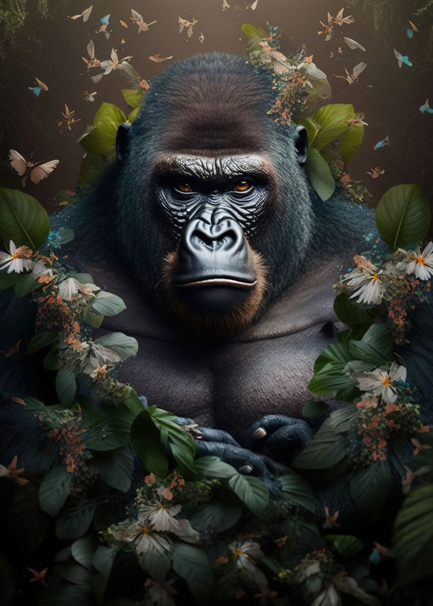 'Gorilla' Poster, picture, metal print, paint by Same Person | Displate