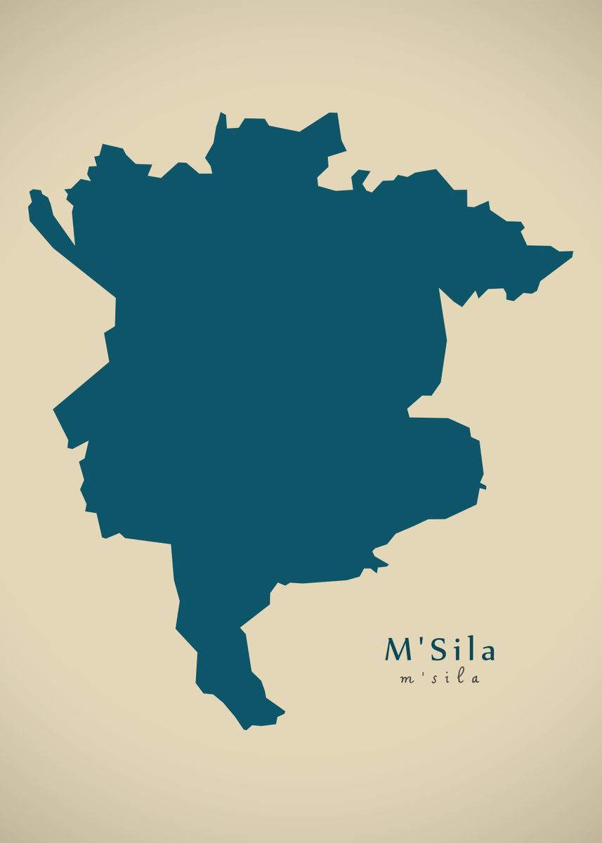 'MSila province map' Poster, picture, metal print, paint by Ingo ...