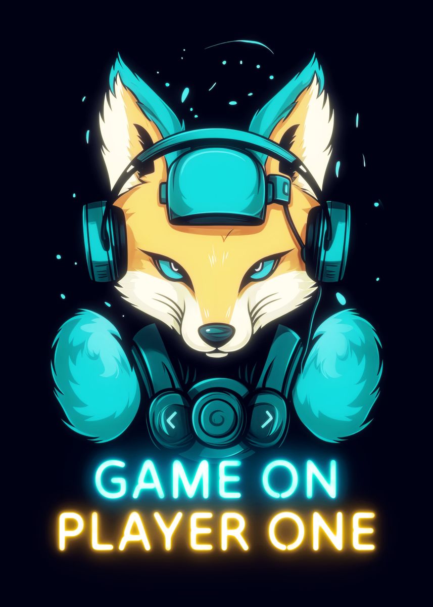 'FOX GAMING' Poster, picture, metal print, paint by Pucaaa | Displate