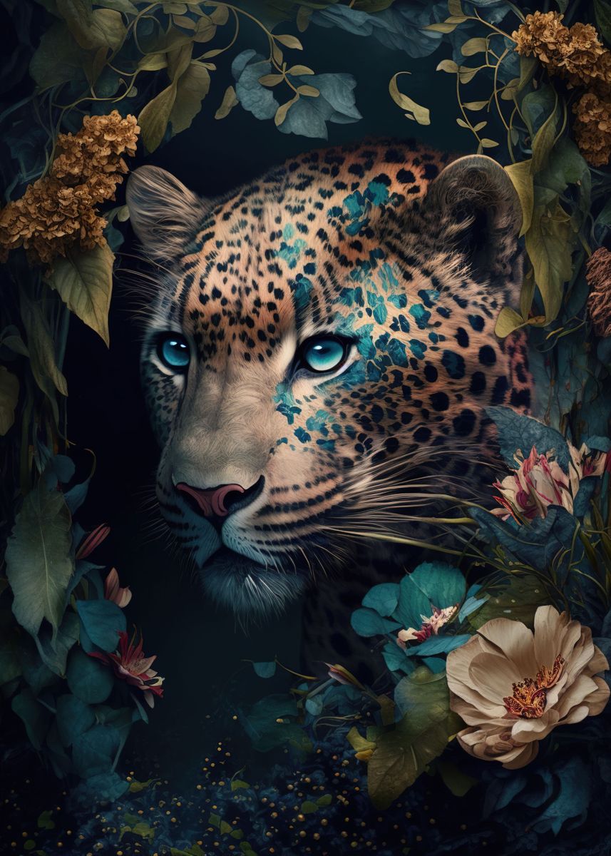 'Leopard' Poster, picture, metal print, paint by Same Person | Displate