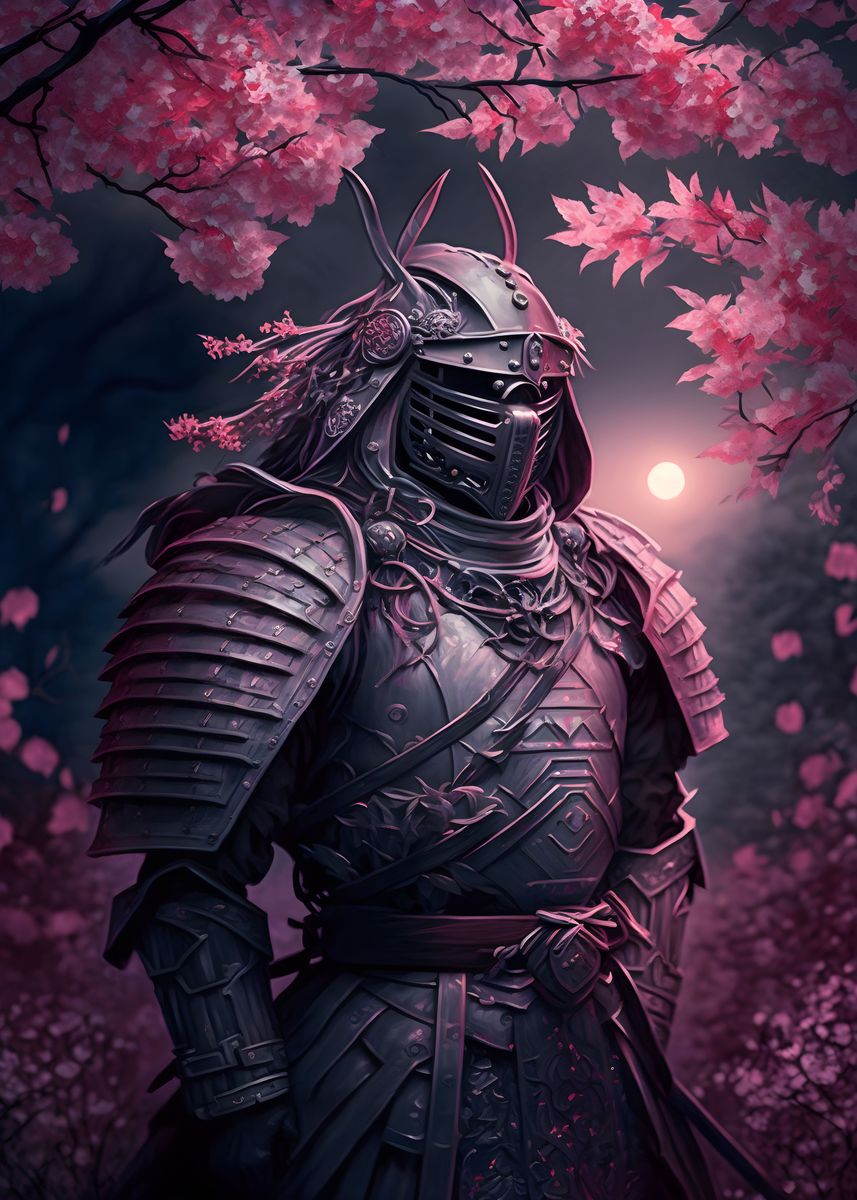 'Samurai in moonlight' Poster, picture, metal print, paint by Makadur ...