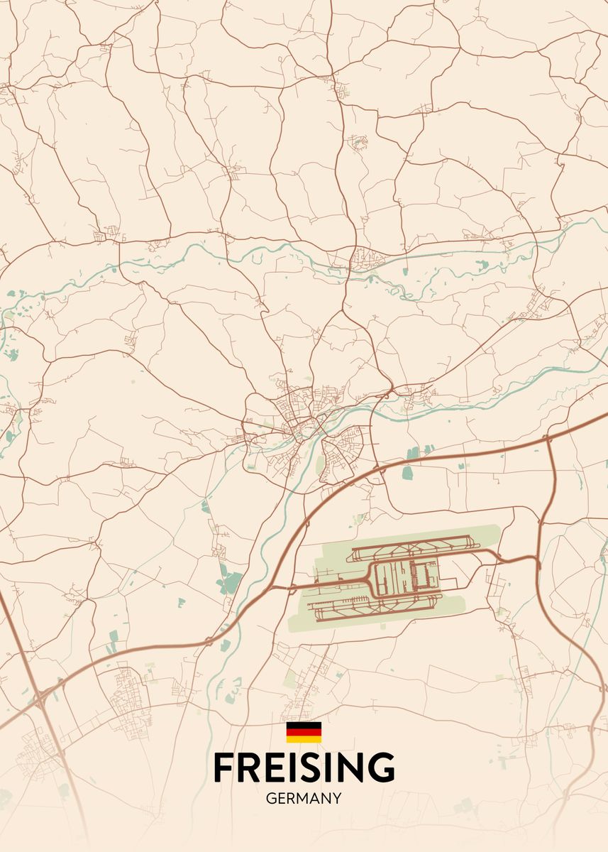 'Freising DE' Poster, picture, metal print, paint by IMR Designs | Displate