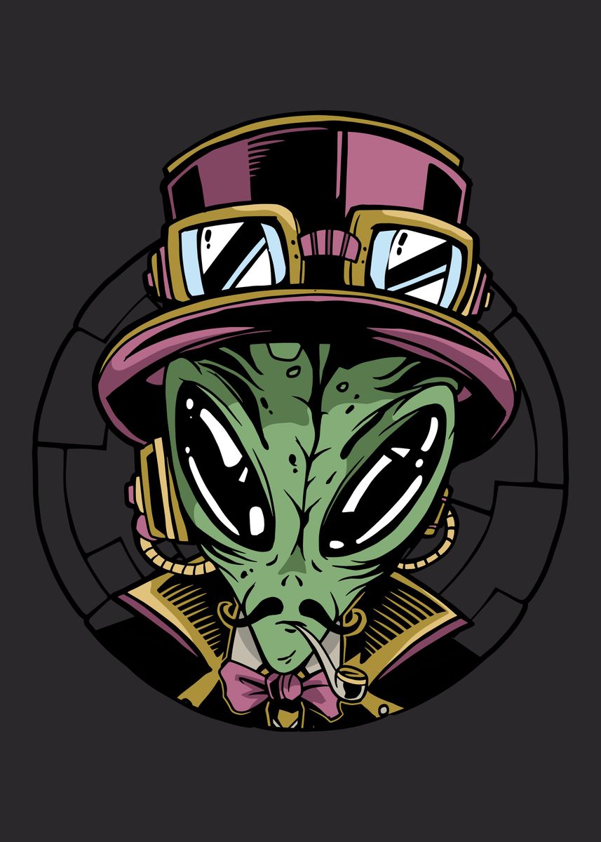 'Steampunk Alien' Poster, picture, metal print, paint by Dia Creative ...