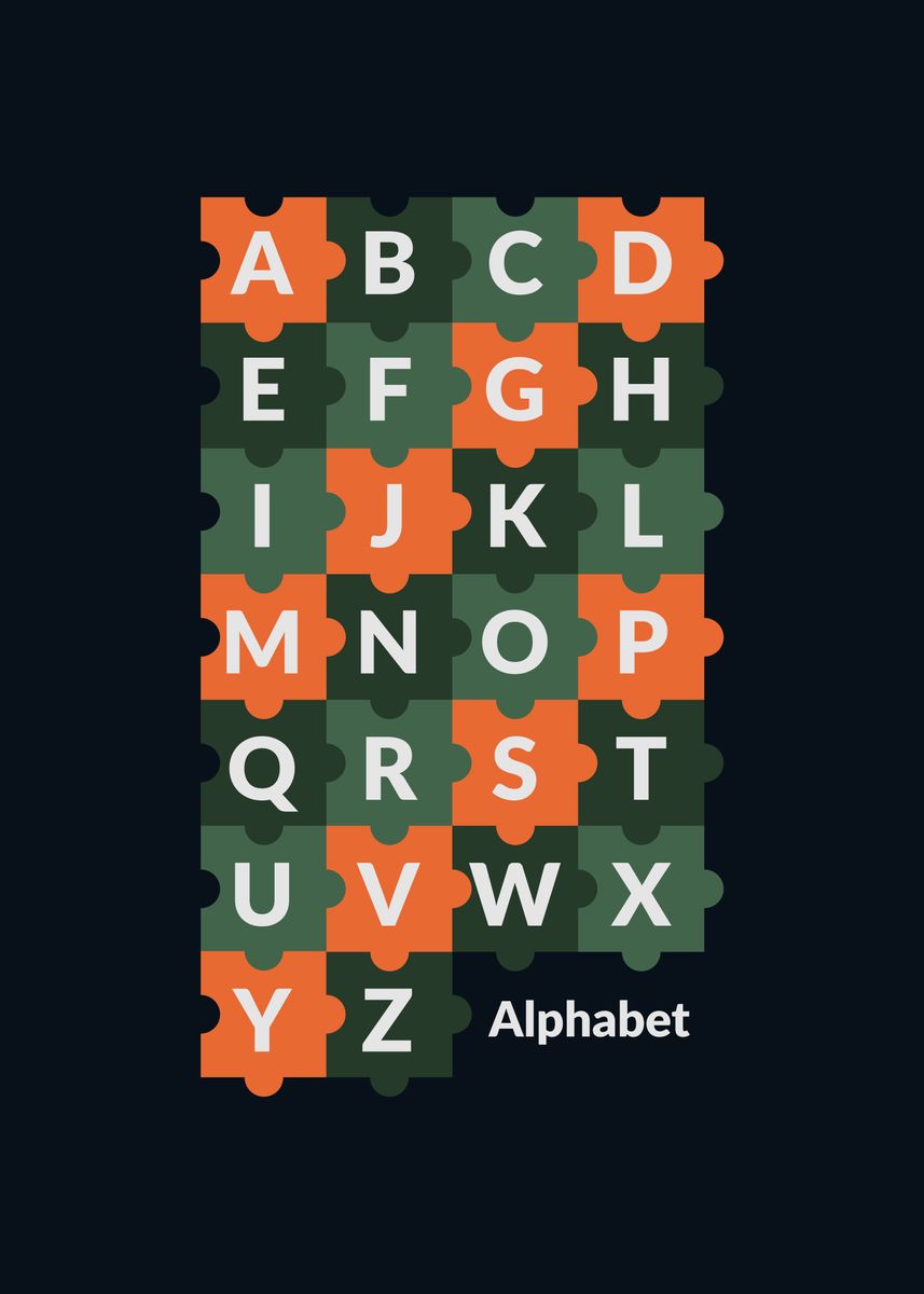 'Alphabet Puzzle' Poster, picture, metal print, paint by Wisnu Harjanta ...