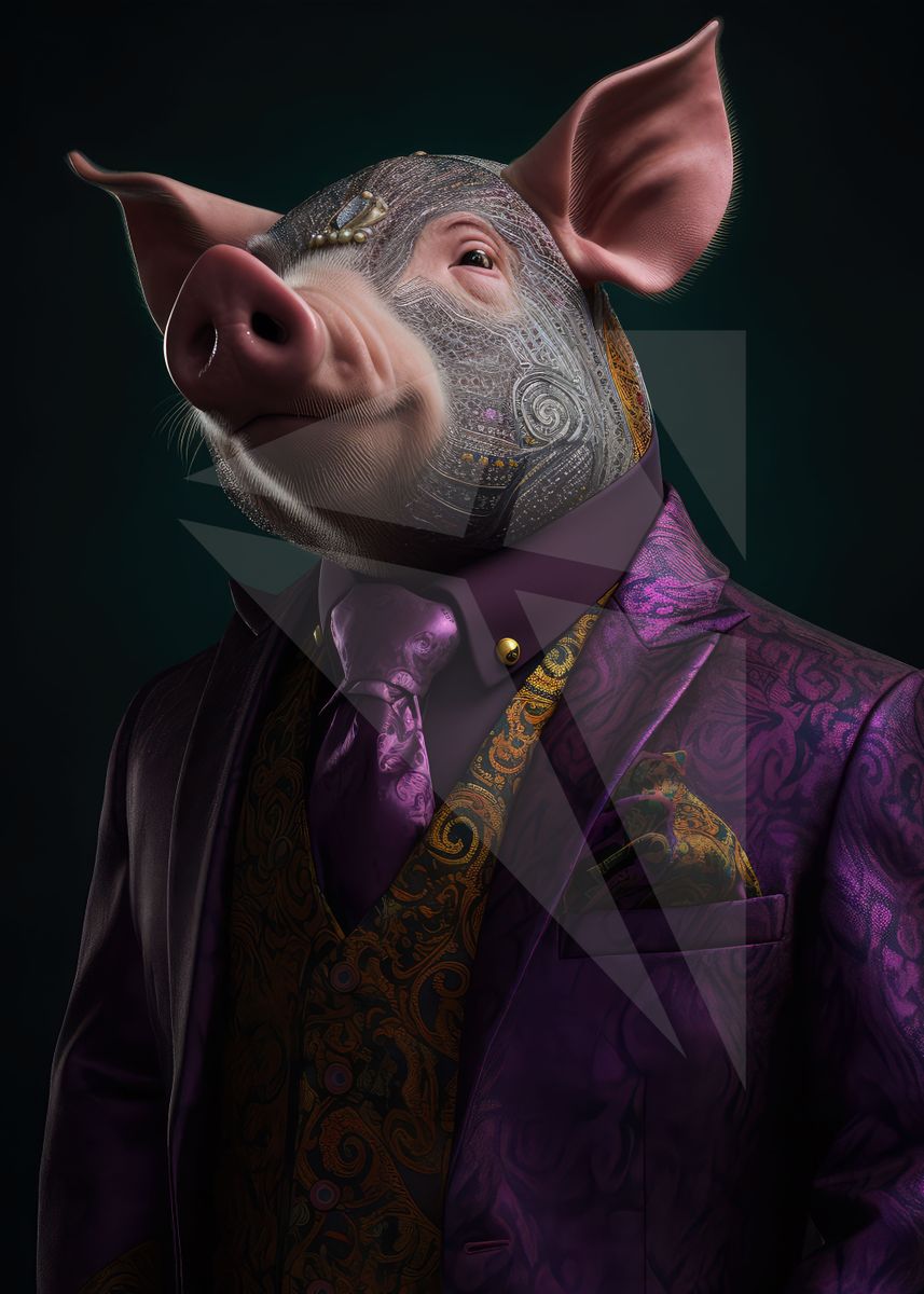 'cute pigs' Poster, picture, metal print, paint by arto moro | Displate