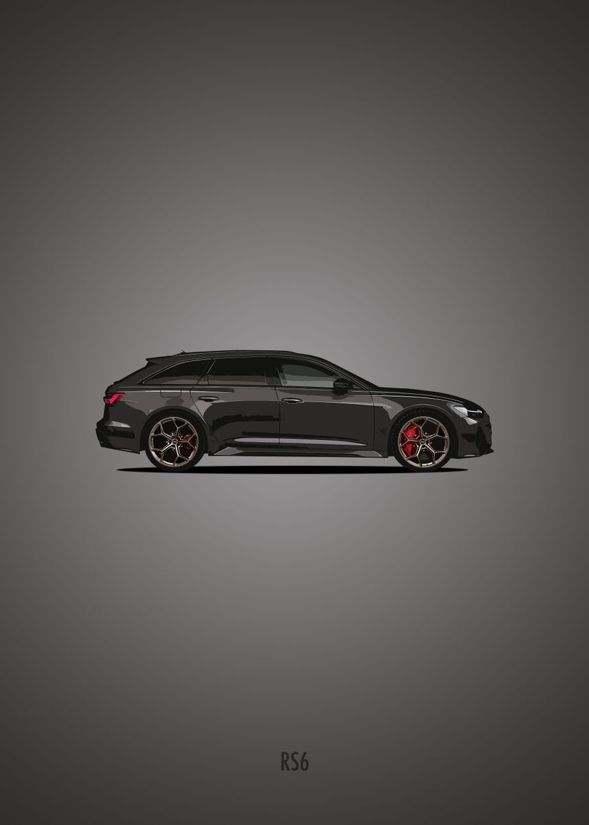 'Audi Rs6 C8' Poster, picture, metal print, paint by Full Throttle Art ...