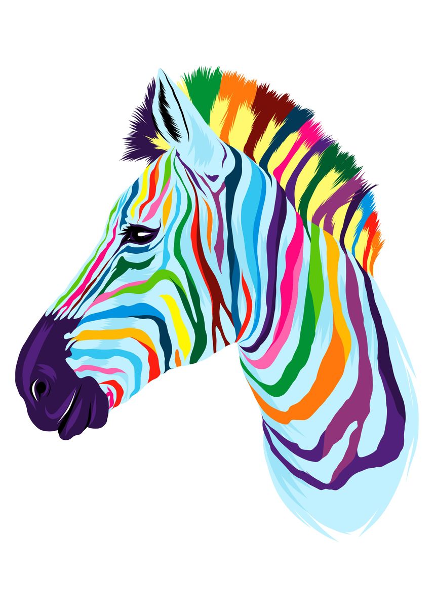 'Zebra head portrait' Poster by Le Duc Hiep | Displate
