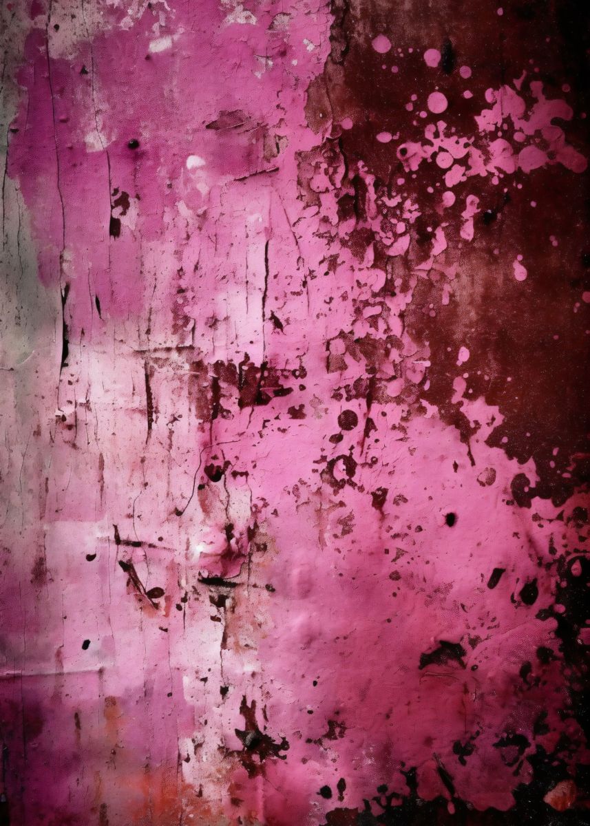 'pink grunge wall' Poster, picture, metal print, paint by Marc Kunze ...