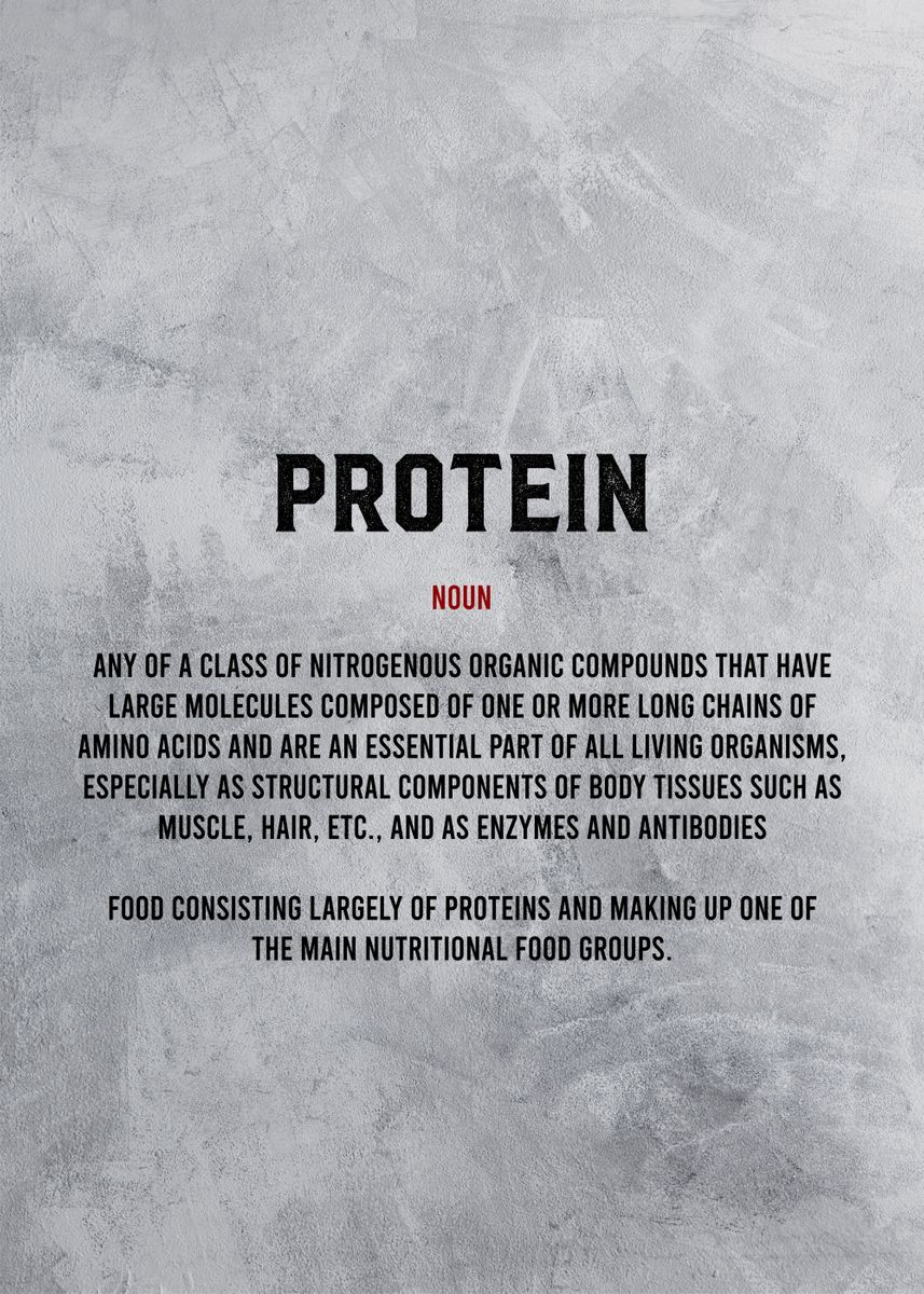 'protein definition textart' Poster, picture, metal print, paint by ...