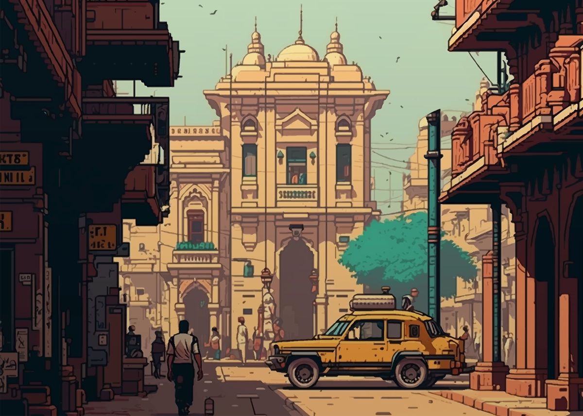 'New Delhi 02 Pixel art' Poster by M Art | Displate