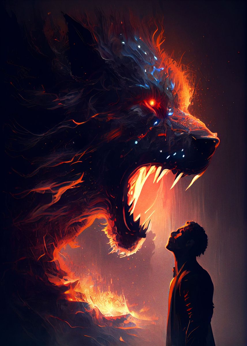 'Fiery Manticore Fury' Poster, picture, metal print, paint by Steel ...