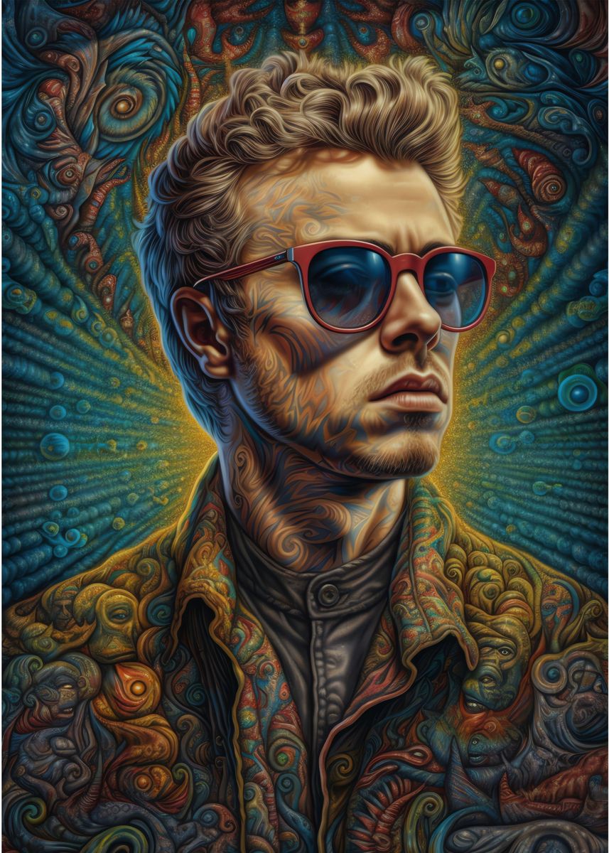 'James Dean Trippy' Poster, picture, metal print, paint by Art Concept ...