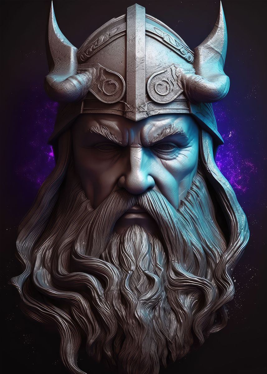 'Odin ' Poster, picture, metal print, paint by RosaliasArt | Displate