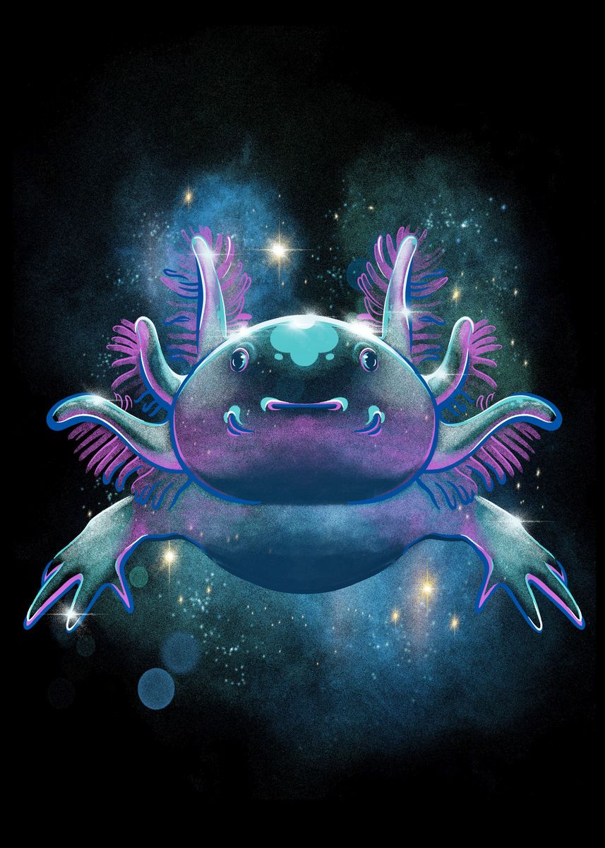 'Cosmic axolotl' Poster by Simon Darren | Displate