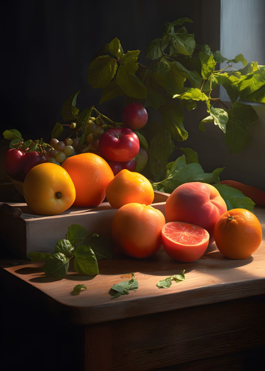 'Vintage Fruits Poster' Poster, picture, metal print, paint by ...