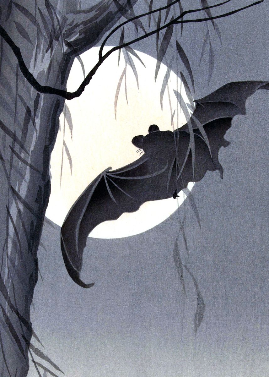 'Bat in Moonlight' Poster, picture, metal print, paint by ViktorDesigns ...