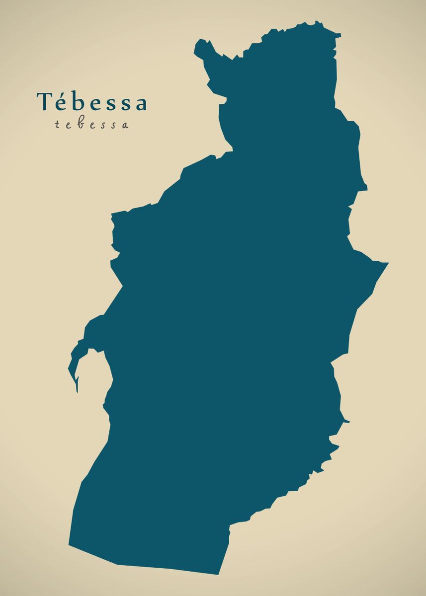 'Tebessa province map' Poster, picture, metal print, paint by Ingo ...
