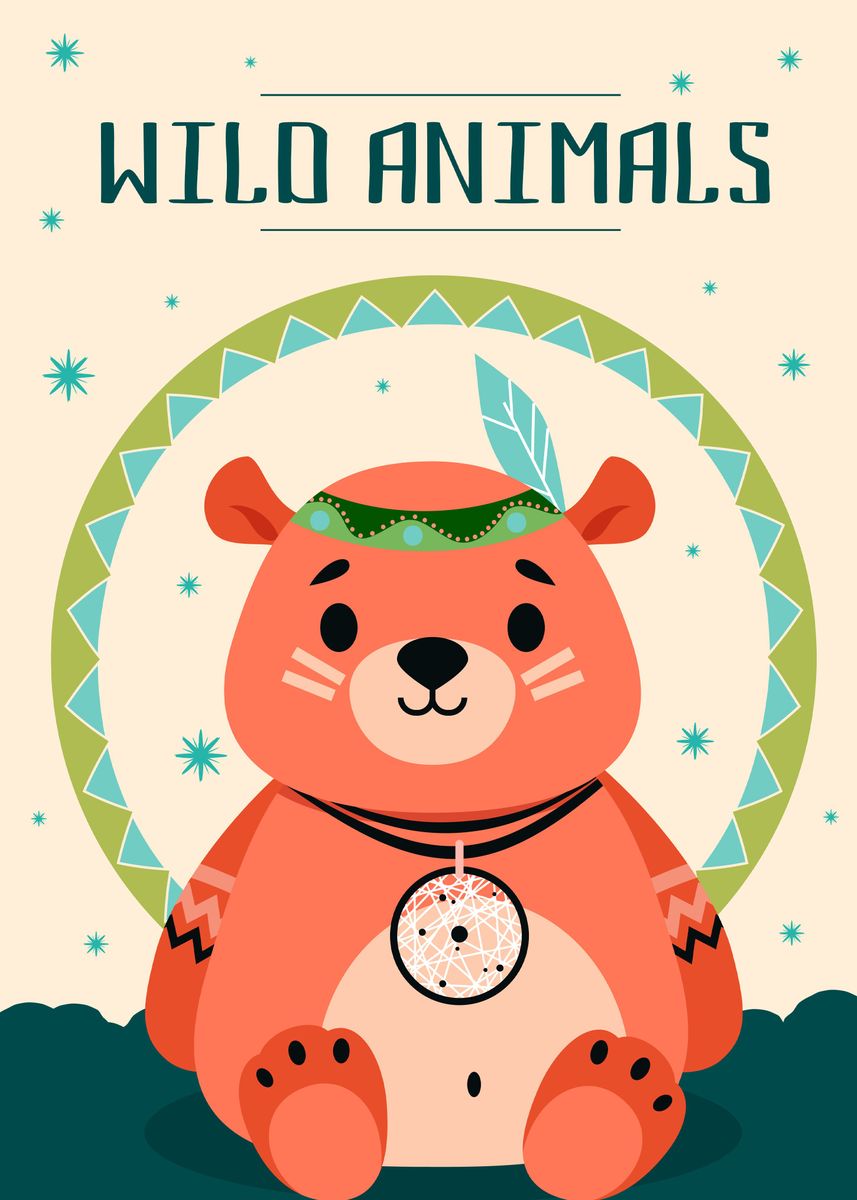 'Wild Animal' Poster, picture, metal print, paint by Artditisme | Displate