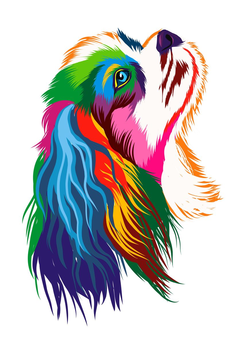 'King charles spaniel' Poster, picture, metal print, paint by Le Duc Hiep | Displate