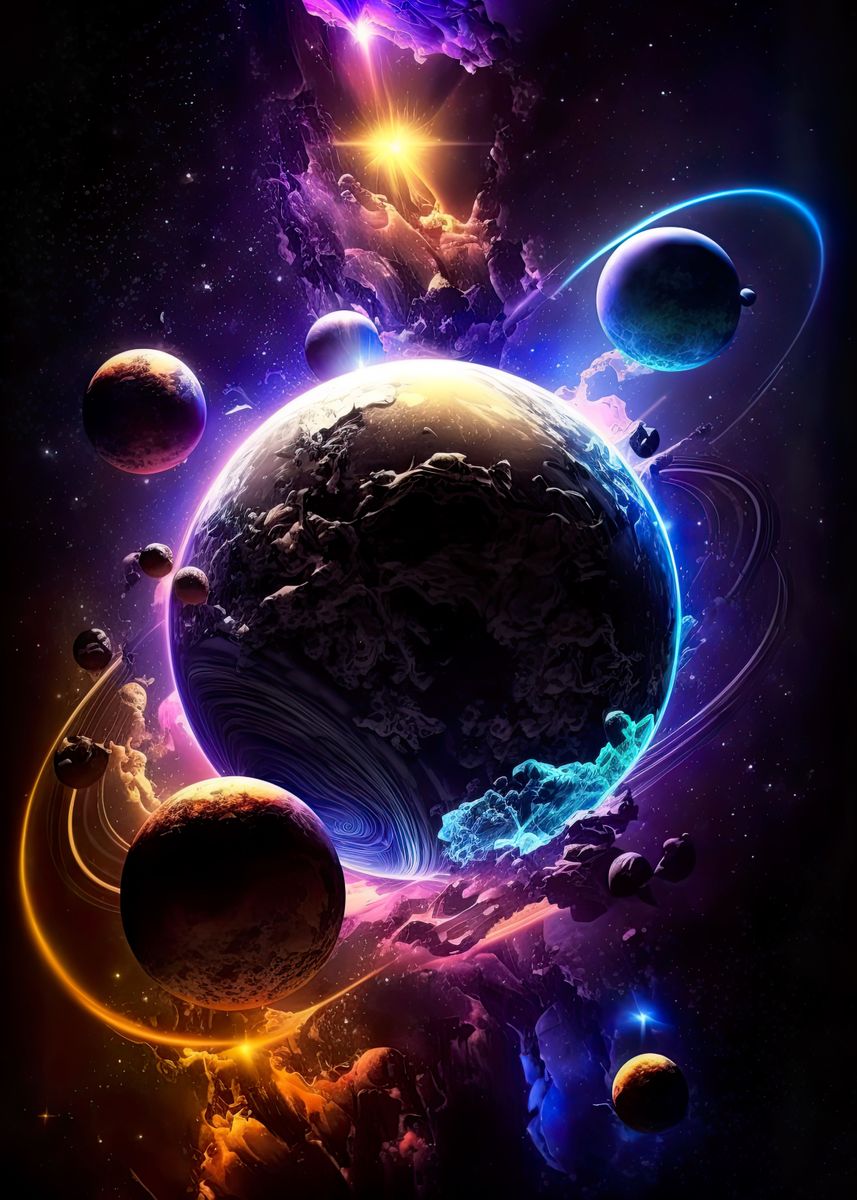 'Beyond the Galaxies' Poster, picture, metal print, paint by hassen ...