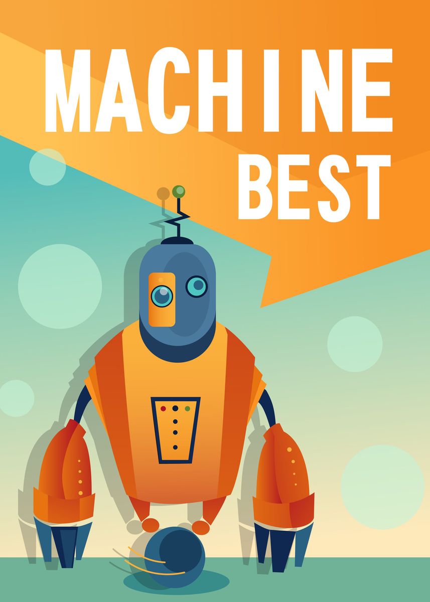 'Robot Catch' Poster, picture, metal print, paint by Artditisme | Displate