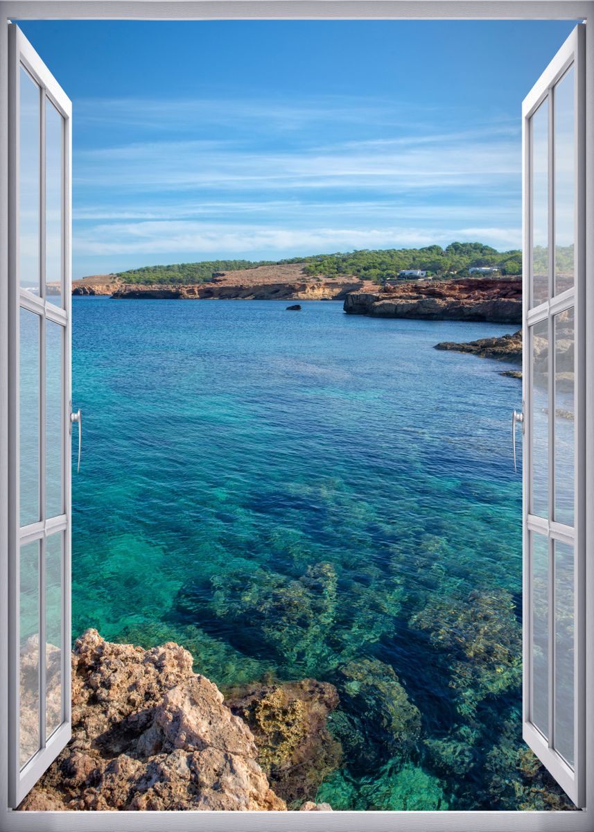 'Window view coastal' Poster, picture, metal print, paint by Vicen ...