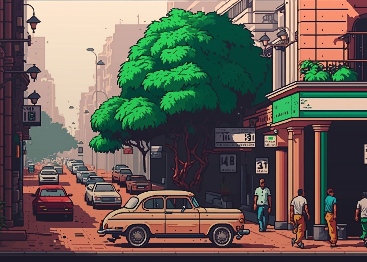 'New Delhi Pixel art' Poster by M Art | Displate