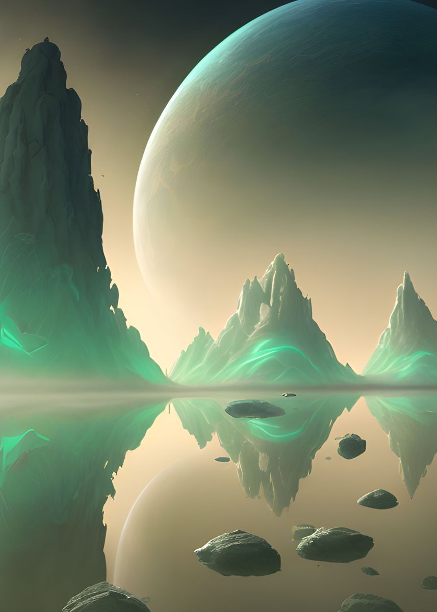 'Alien Mountain Range' Poster, picture, metal print, paint by Novox ...