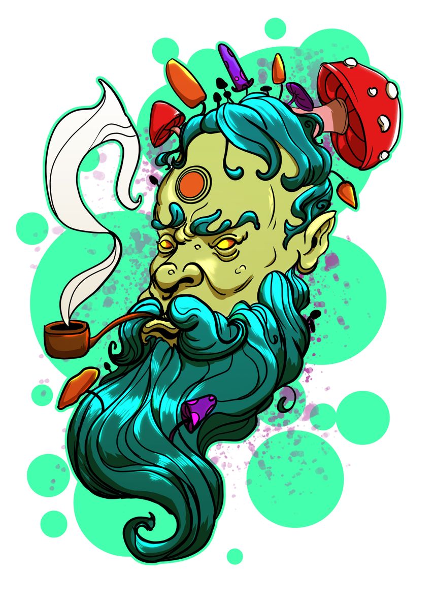 'Mushroom Wizard' Poster, picture, metal print, paint by Atanas ...