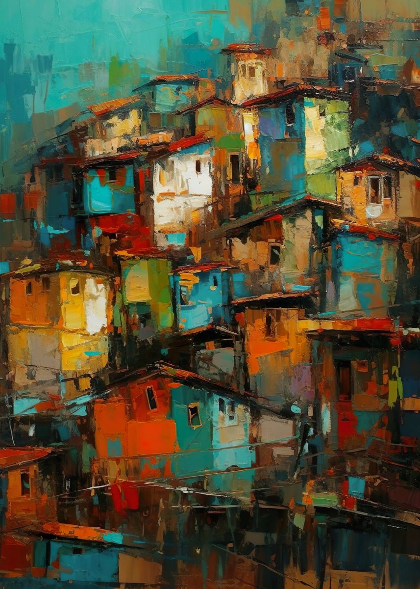 'Abstract Favela' Poster, picture, metal print, paint by Quasarai ...