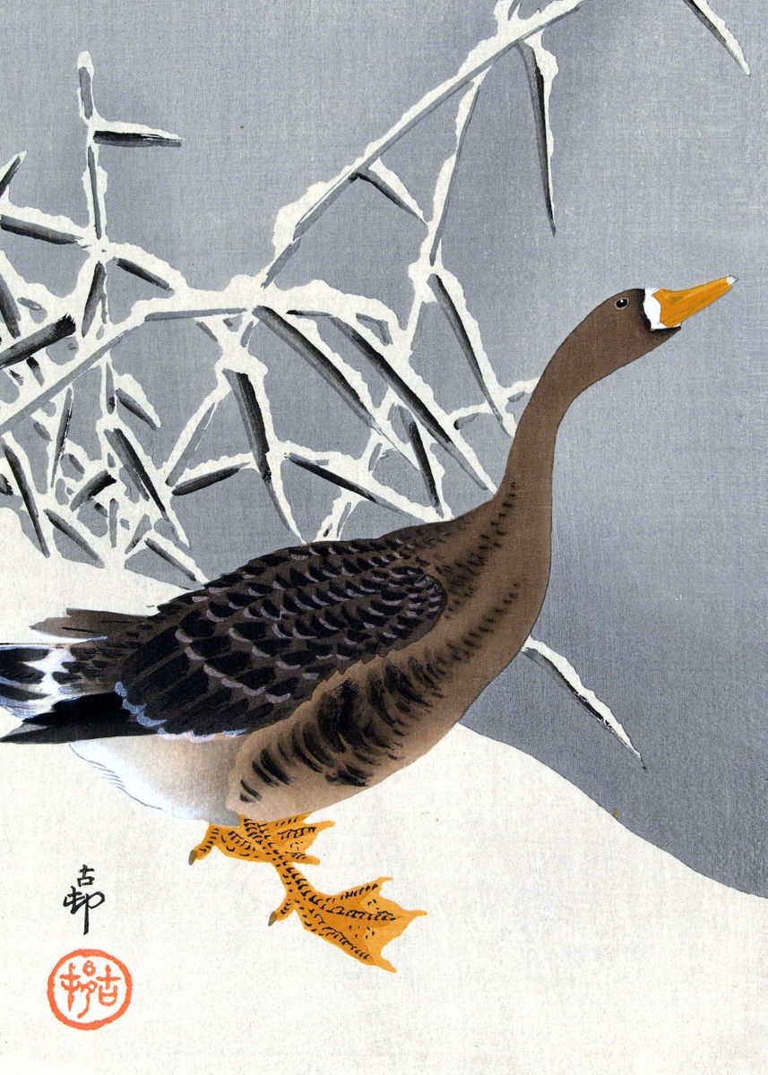 'Goose in the Snow' Poster by ViktorDesigns | Displate