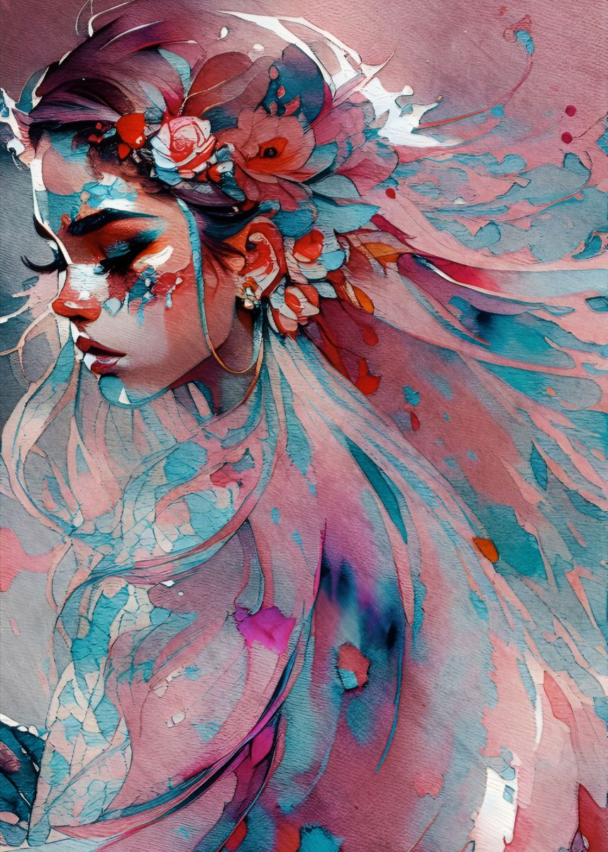 'Fae Flower Child' Poster, picture, metal print, paint by Shroom ...