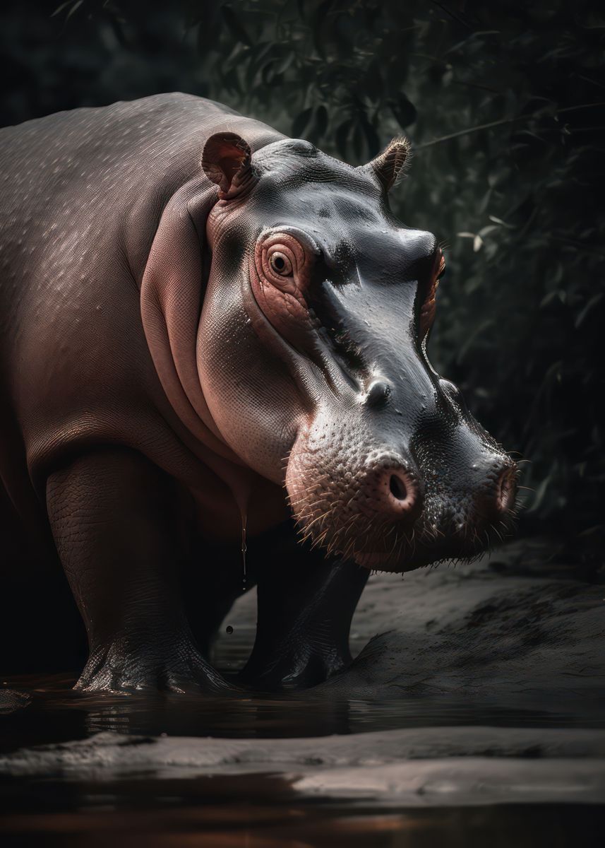 'Regal hippopotamus' Poster by Zooscape Wildlife | Displate