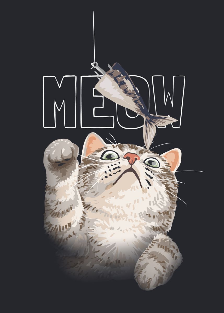 'The Meow' Poster, picture, metal print, paint by Japanese art best ...