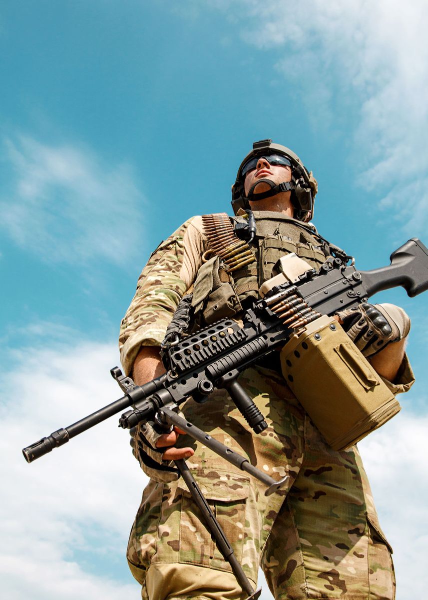 'Machine gun soldier' Poster by Getmilitaryphotos Pro | Displate