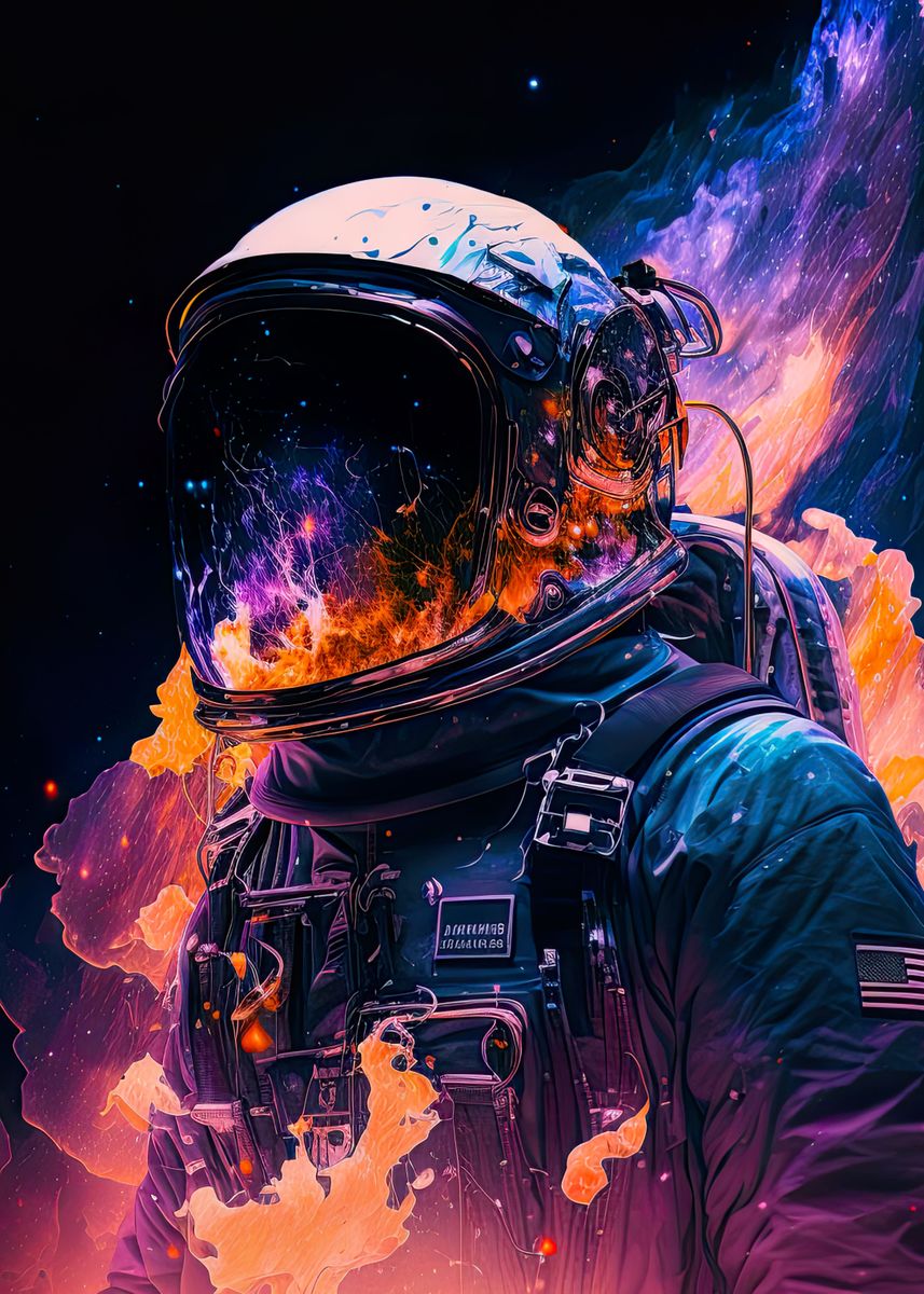 'Cosmic Explorer Chronicles' Poster, picture, metal print, paint by hassen bouchemma | Displate