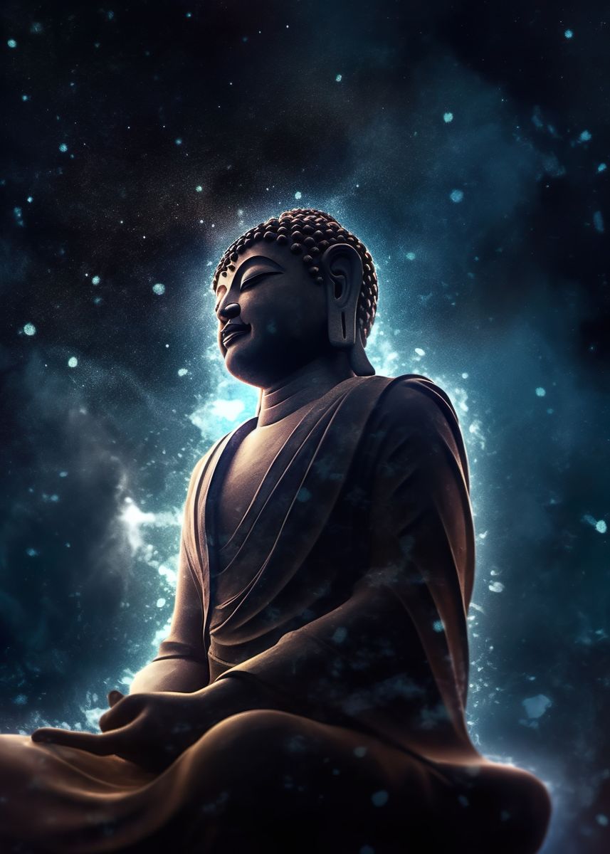 'Buddha Galaxy Universe' Poster, picture, metal print, paint by ...