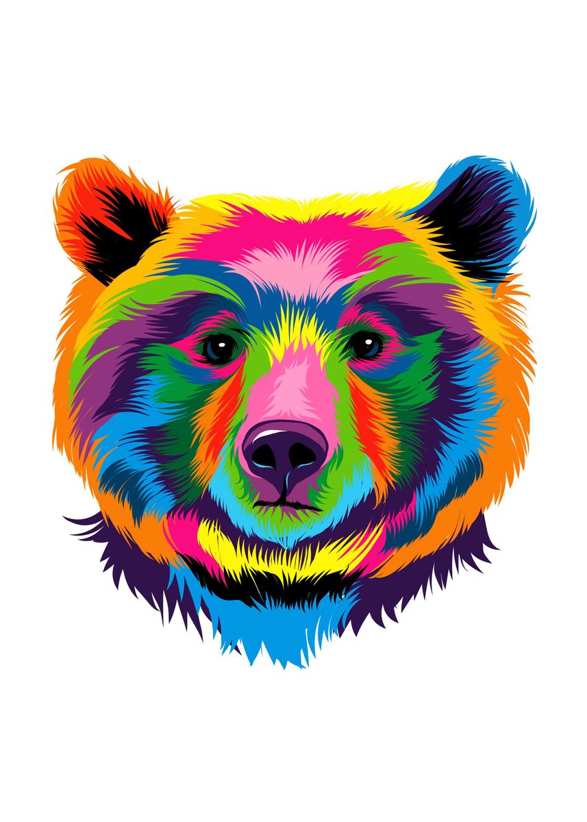 'siberian brown bear' Poster, picture, metal print, paint by Le Duc Hiep | Displate