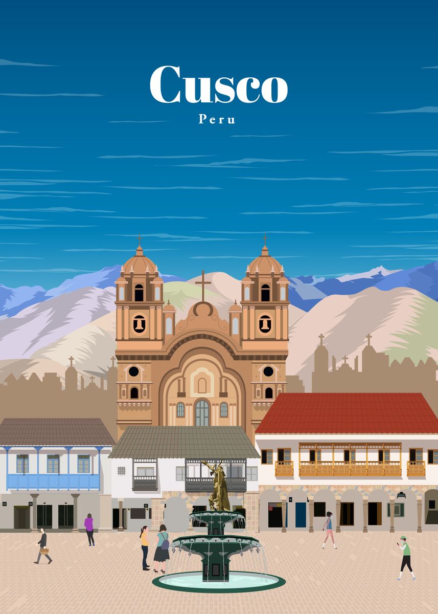 'Travel to Cusco' Poster, picture, metal print, paint by Studio 324 ...