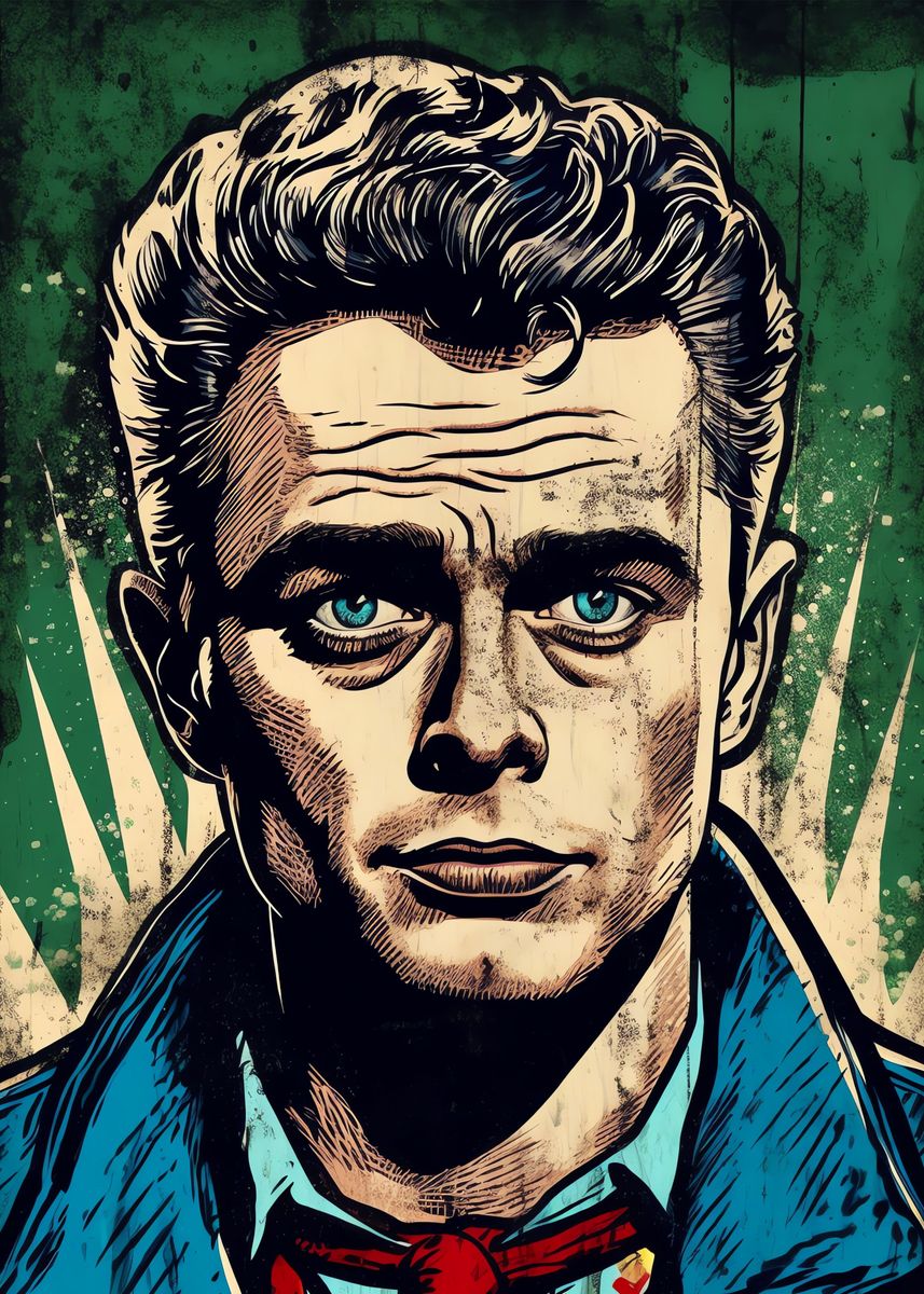'James Dean Comic' Poster, picture, metal print, paint by Art Concept ...