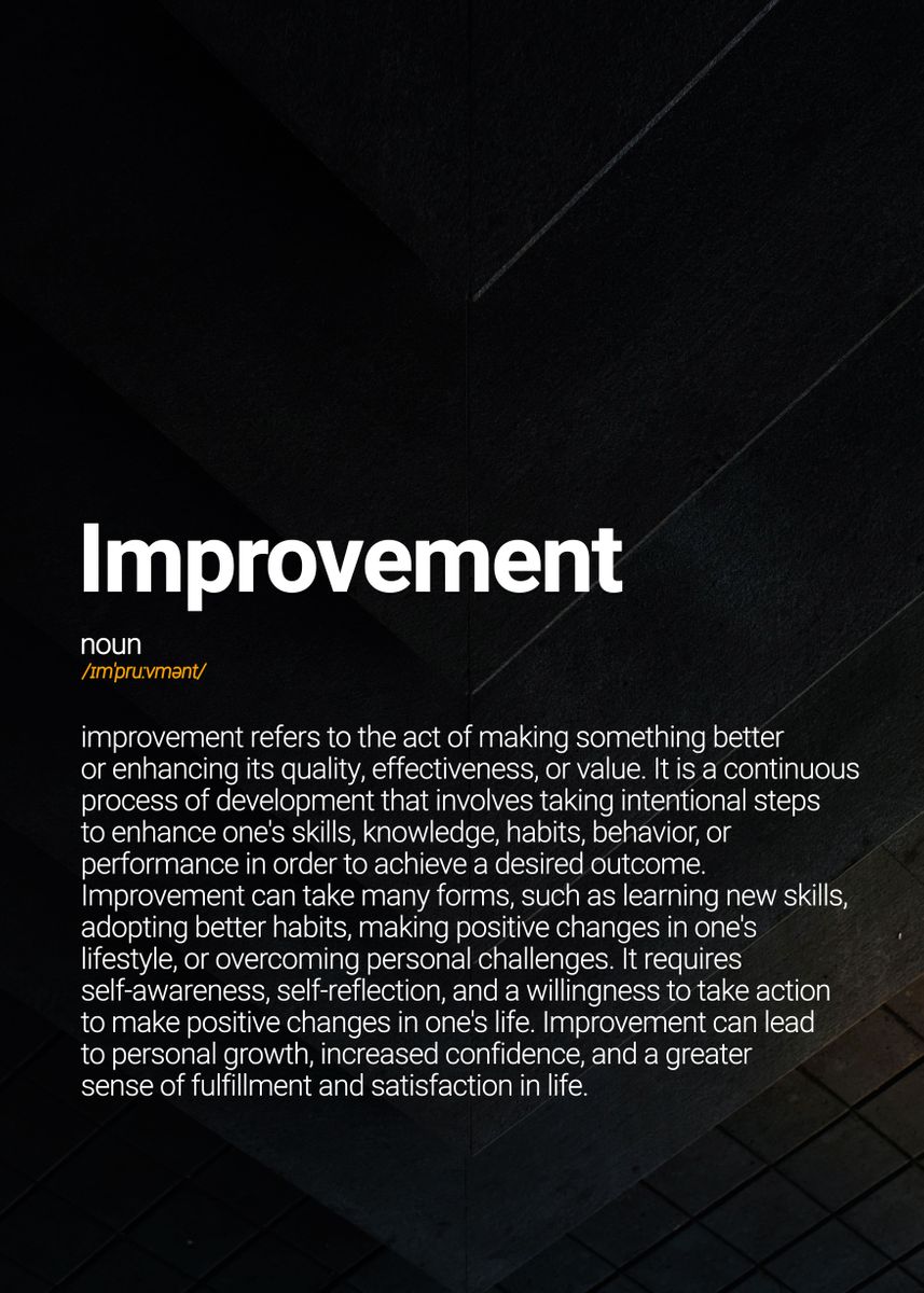 'Improvement' Poster, picture, metal print, paint by Mr Penguin | Displate
