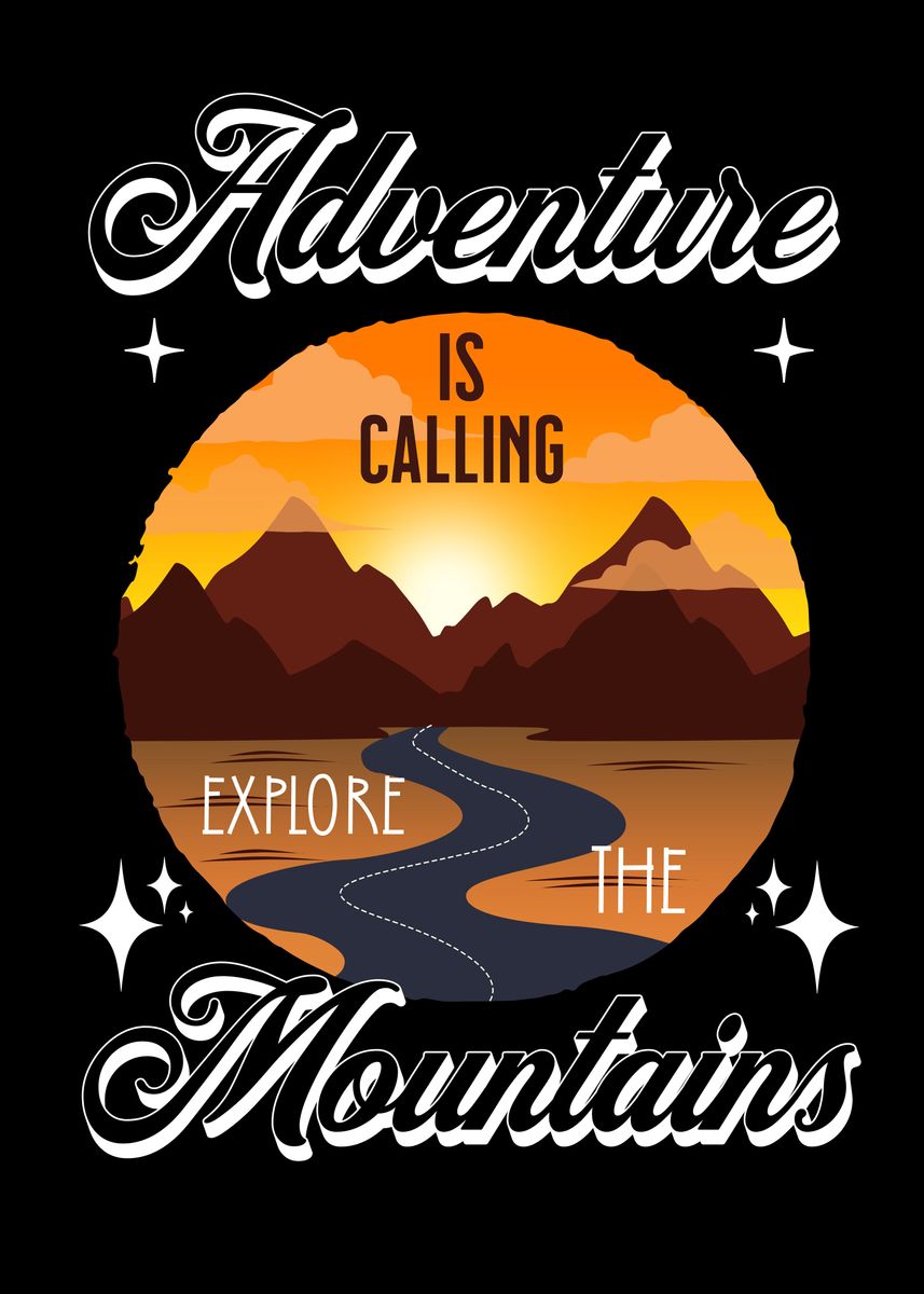 'Adventure Mountains' Poster, picture, metal print, paint by ...