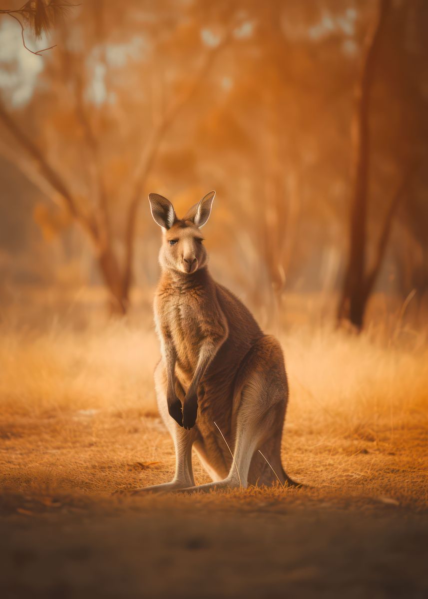 'Stunning kangaroo' Poster, picture, metal print, paint by Zooscape ...